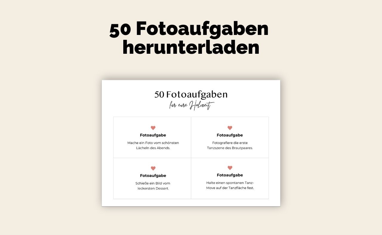 Fotoaufgaben Hochzeit Vorlage Pdf